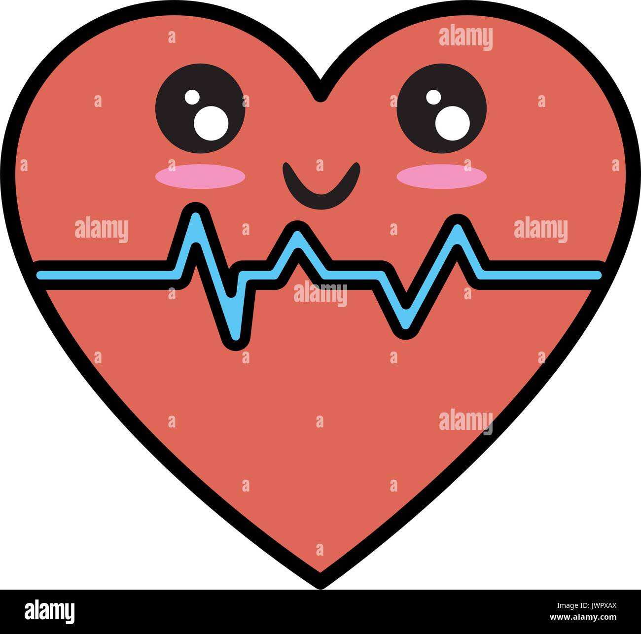Heart and cardiology kawaii cartoon vector illustration graphic design ...