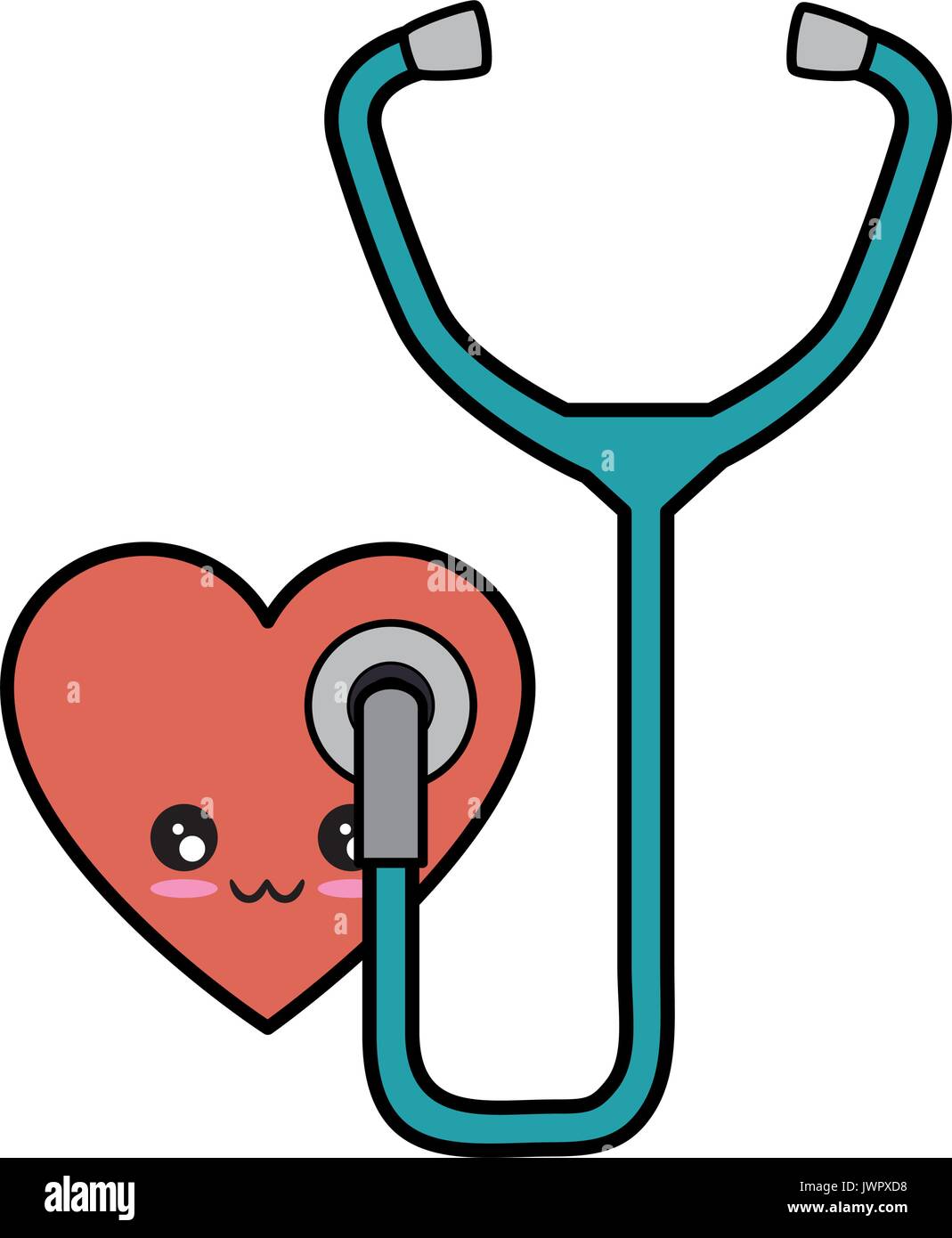 Heart and cardiology kawaii cartoon vector illustration graphic design ...