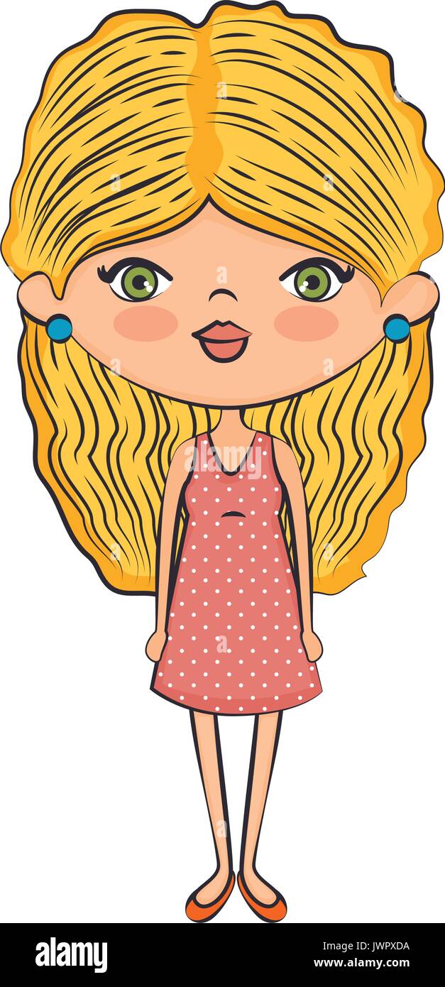 Cute cartoon girl icon vector illustration graphic design Stock Vector ...