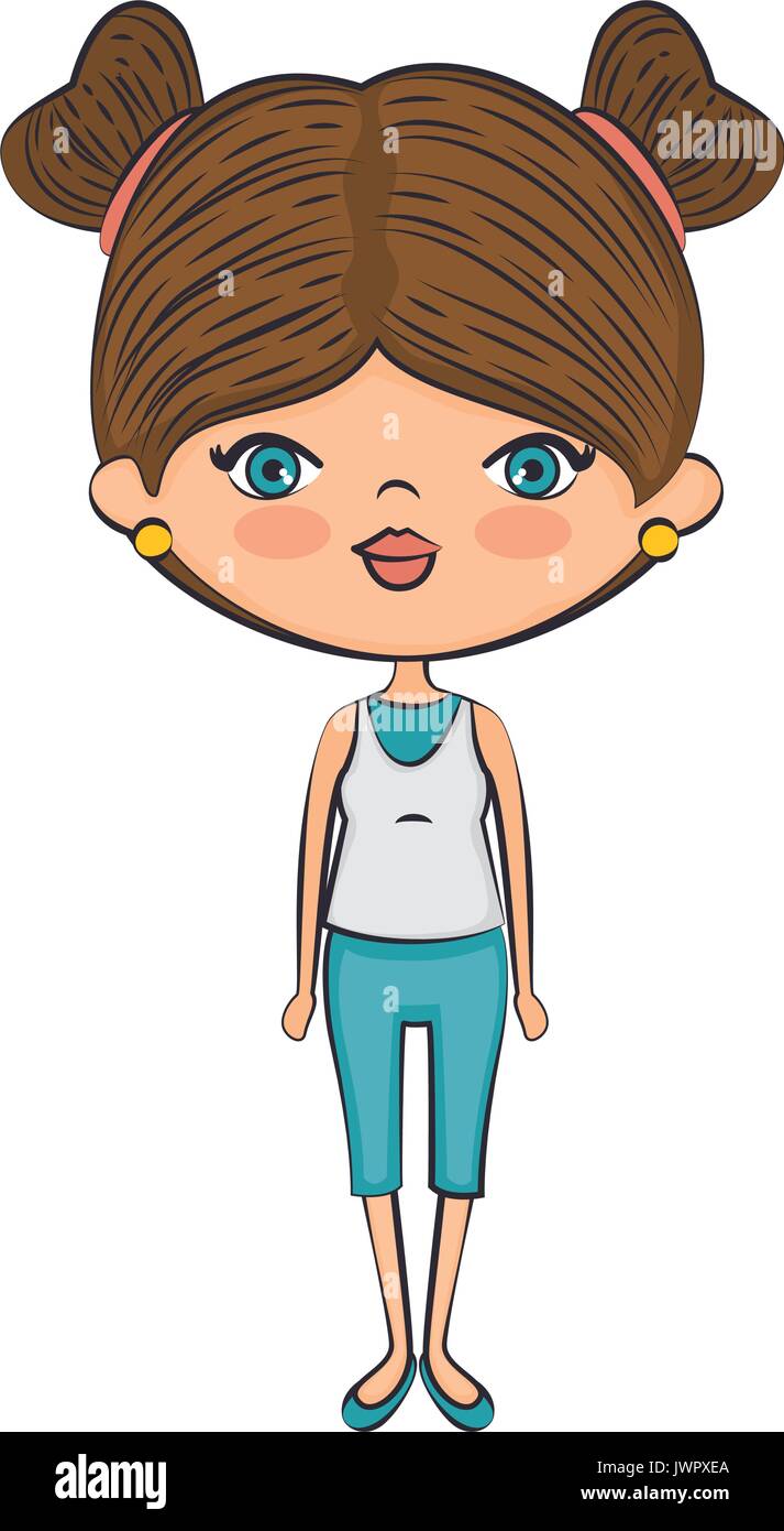 Cute cartoon girl icon vector illustration graphic design Stock Vector ...