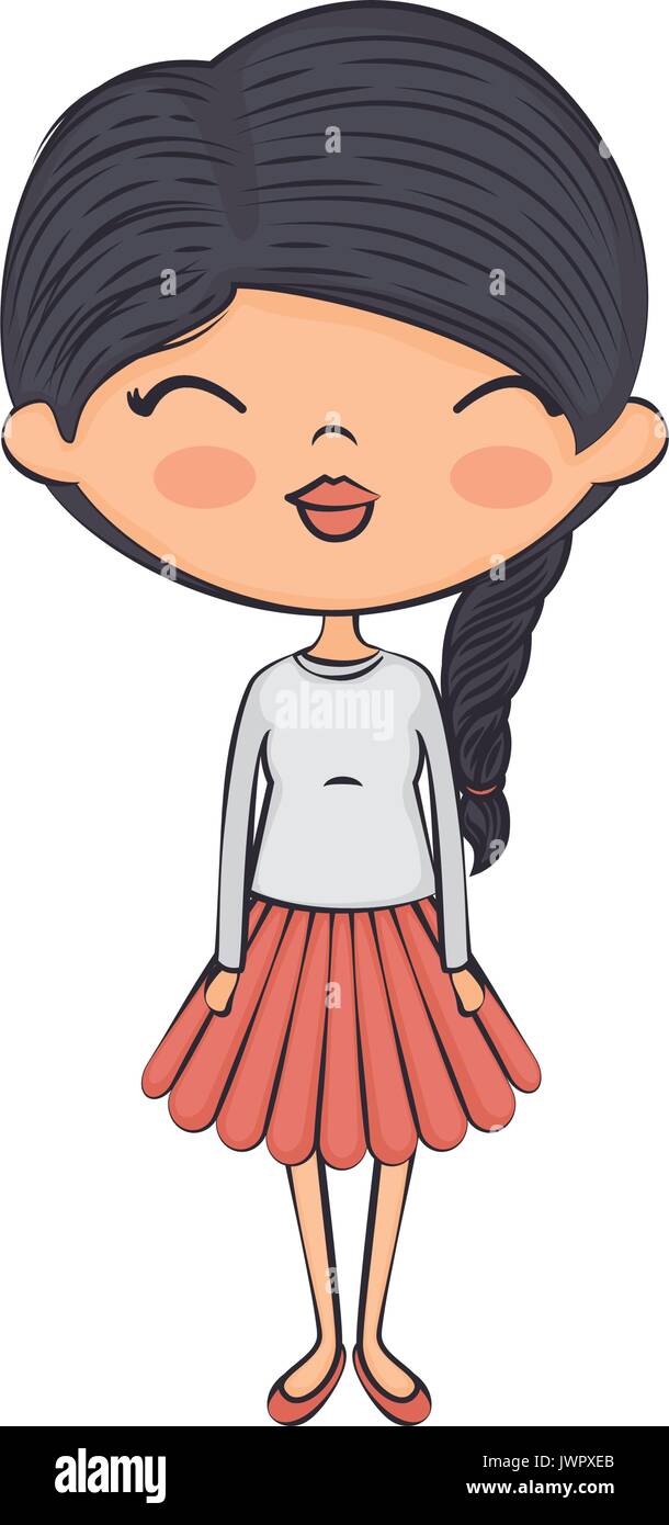 Cute cartoon girl icon vector illustration graphic design Stock Vector ...