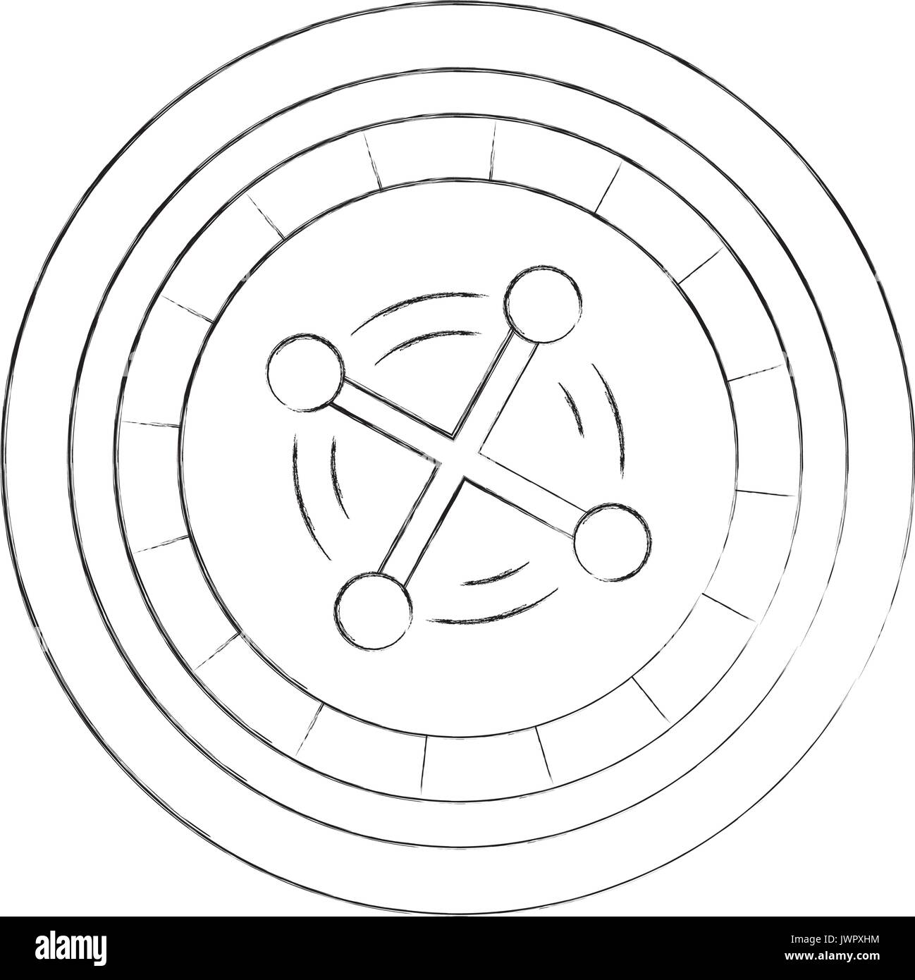Isolated fortune wheel icon Black and White Stock Photos & Images - Alamy