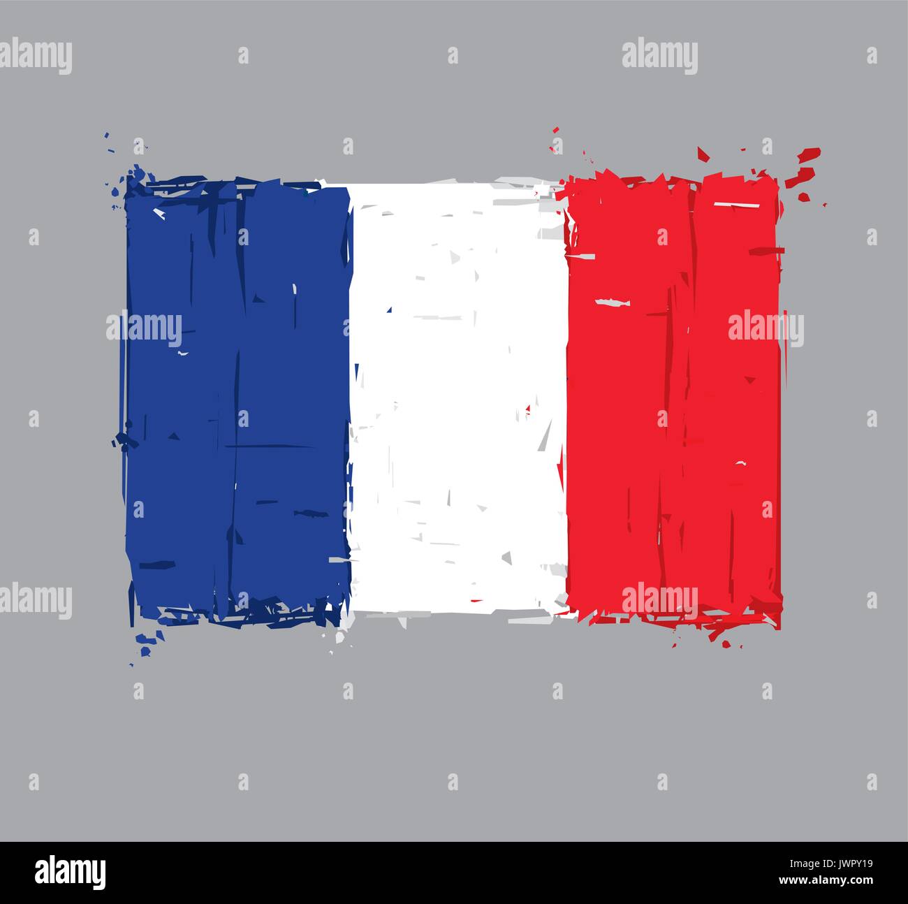 French Flat Flag - Vector Artistic Brush Strokes and Splashes. Grunge ...