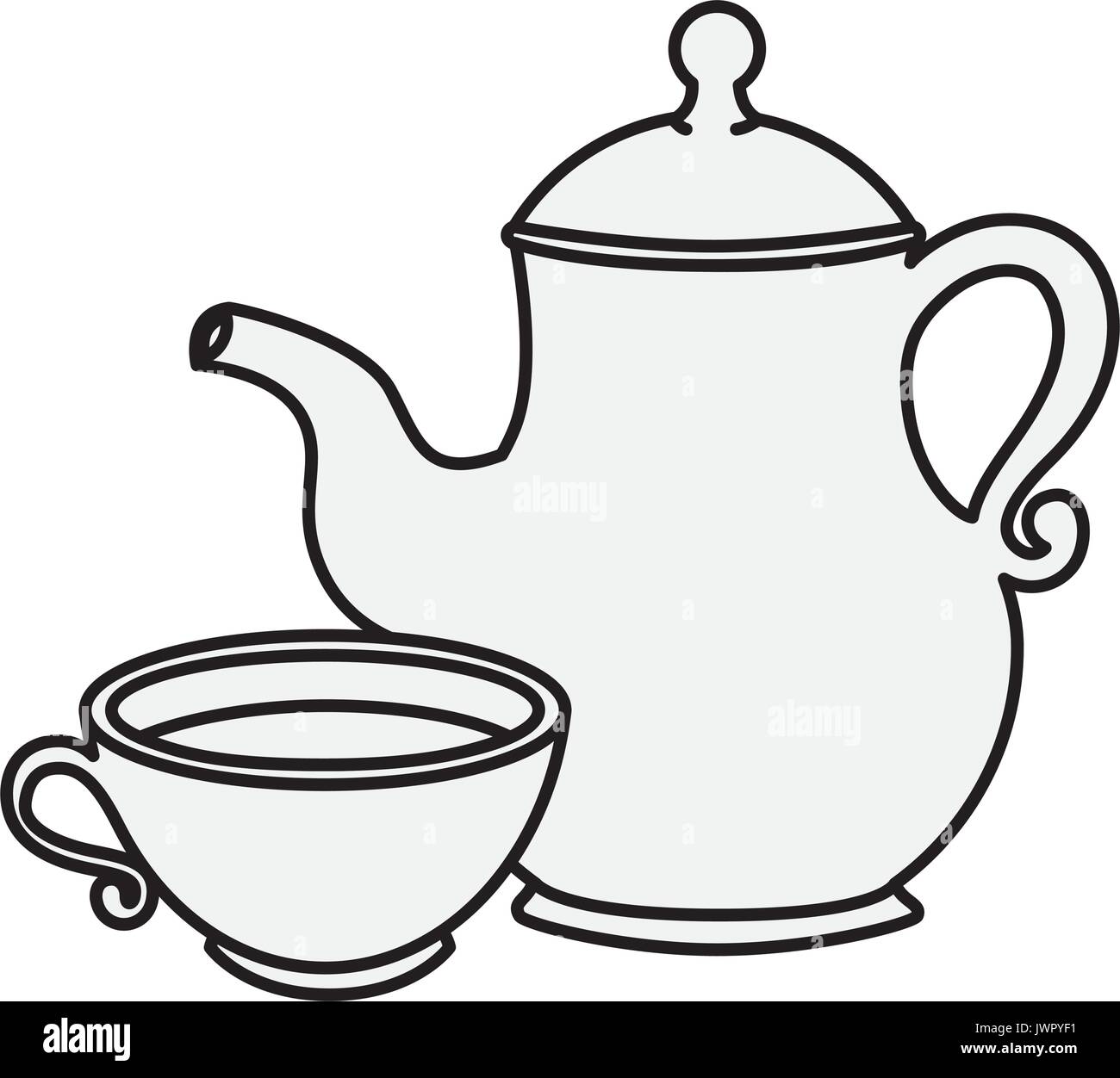 English teapot tea saucer Stock Vector Images - Alamy
