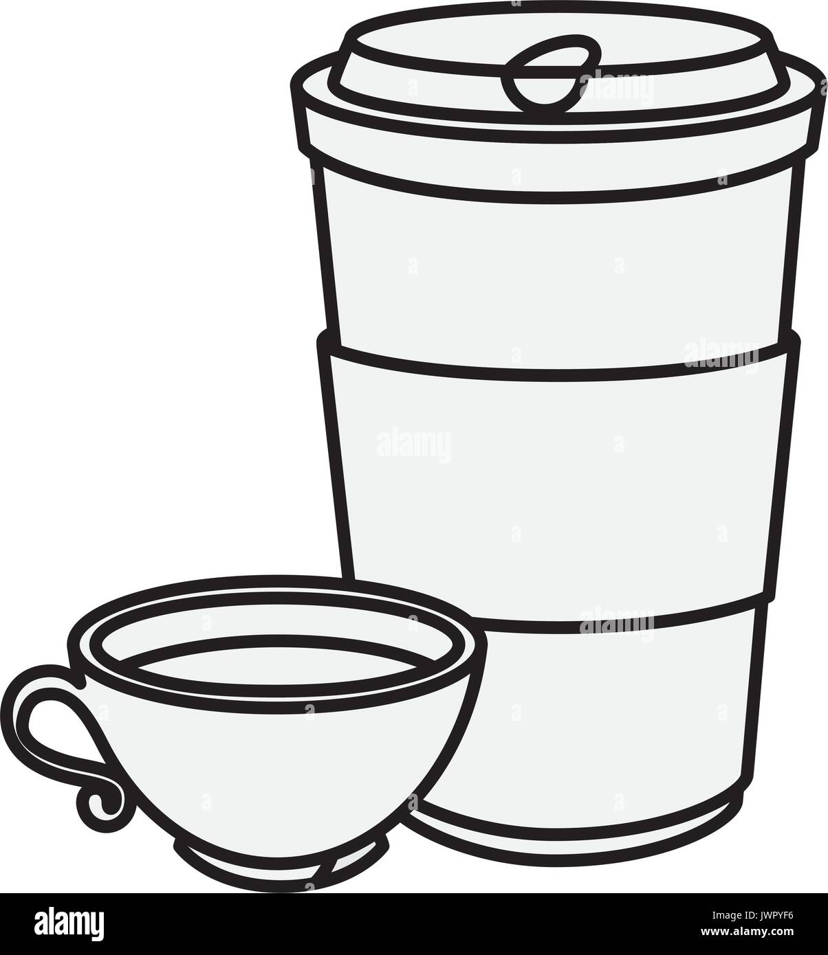 Coffee shop portrait Stock Vector Images - Alamy