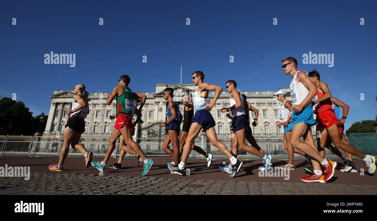 Great Britain's Dominic King (centre right) and competitors pass ...