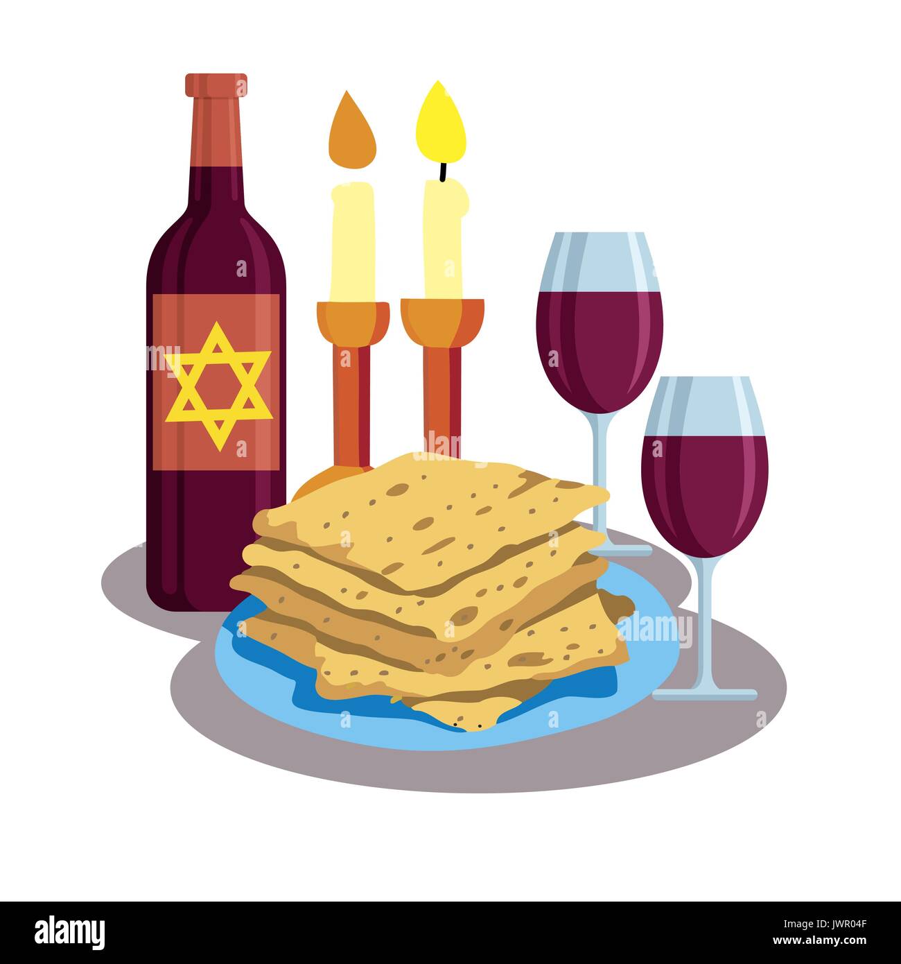 Jewish family sabbath meal Stock Vector Images - Alamy