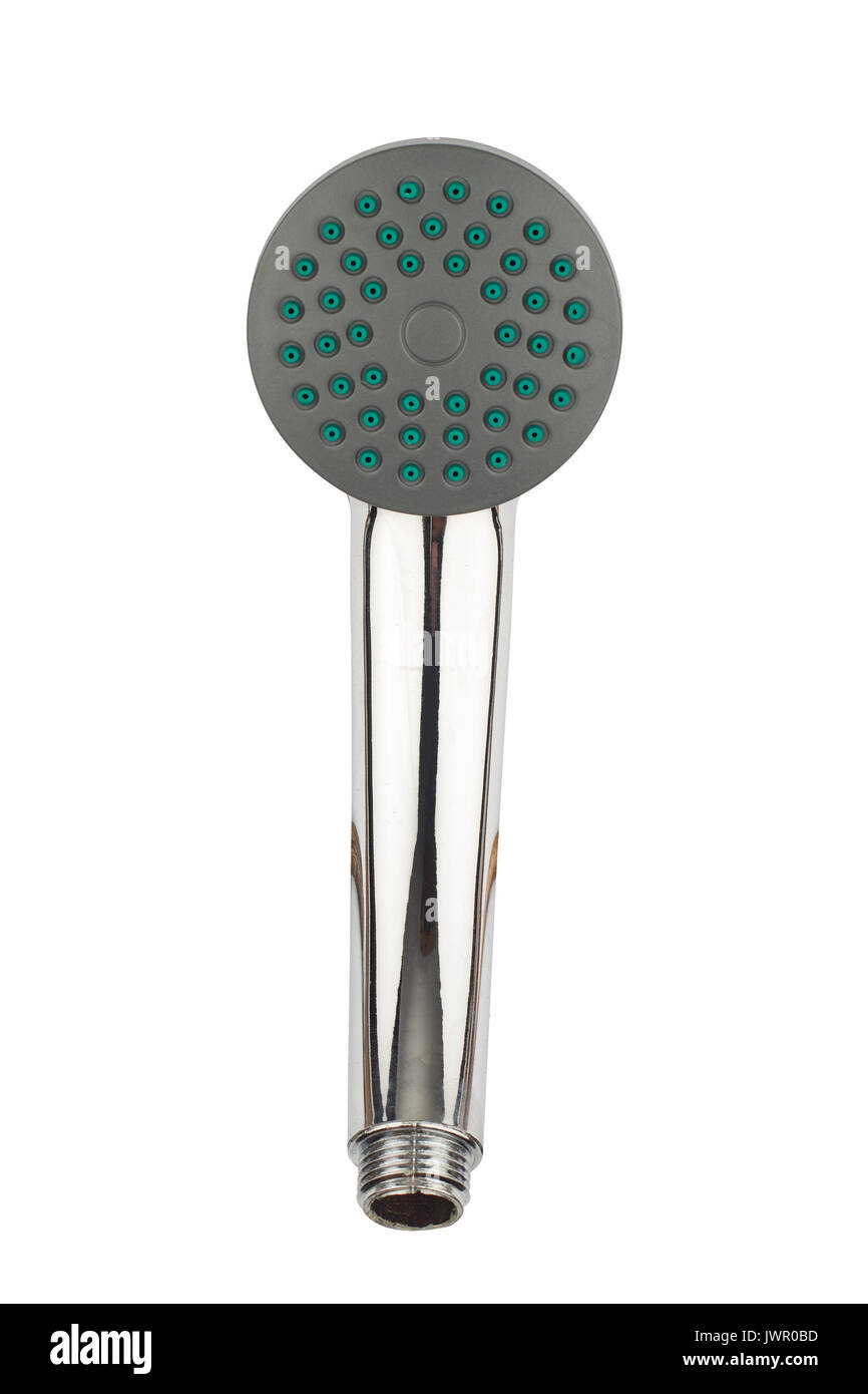front view chrome shower head isolated on white Stock Photo - Alamy
