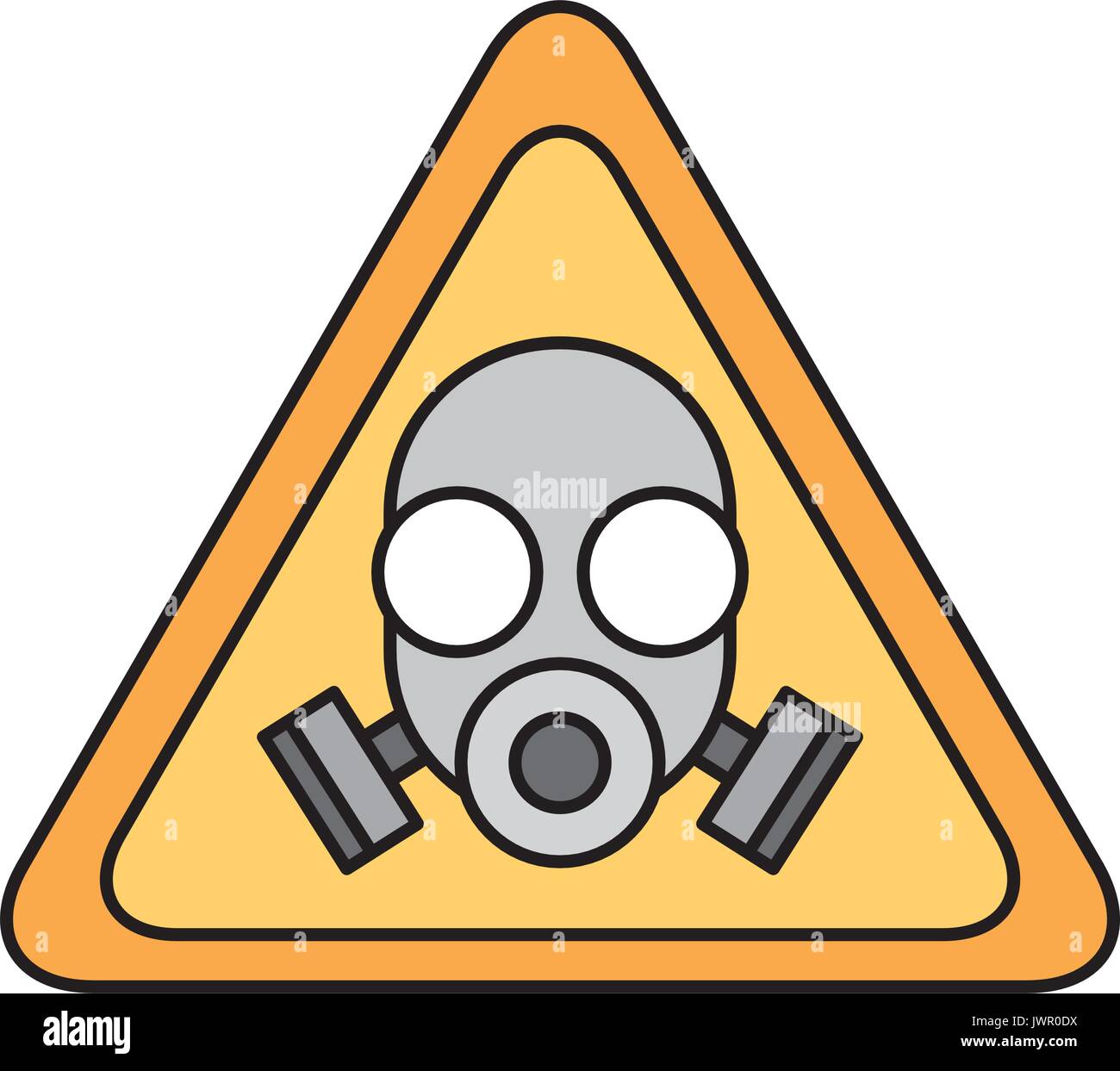 caution signal with laboratory mask isolated icon Stock Vector Image ...