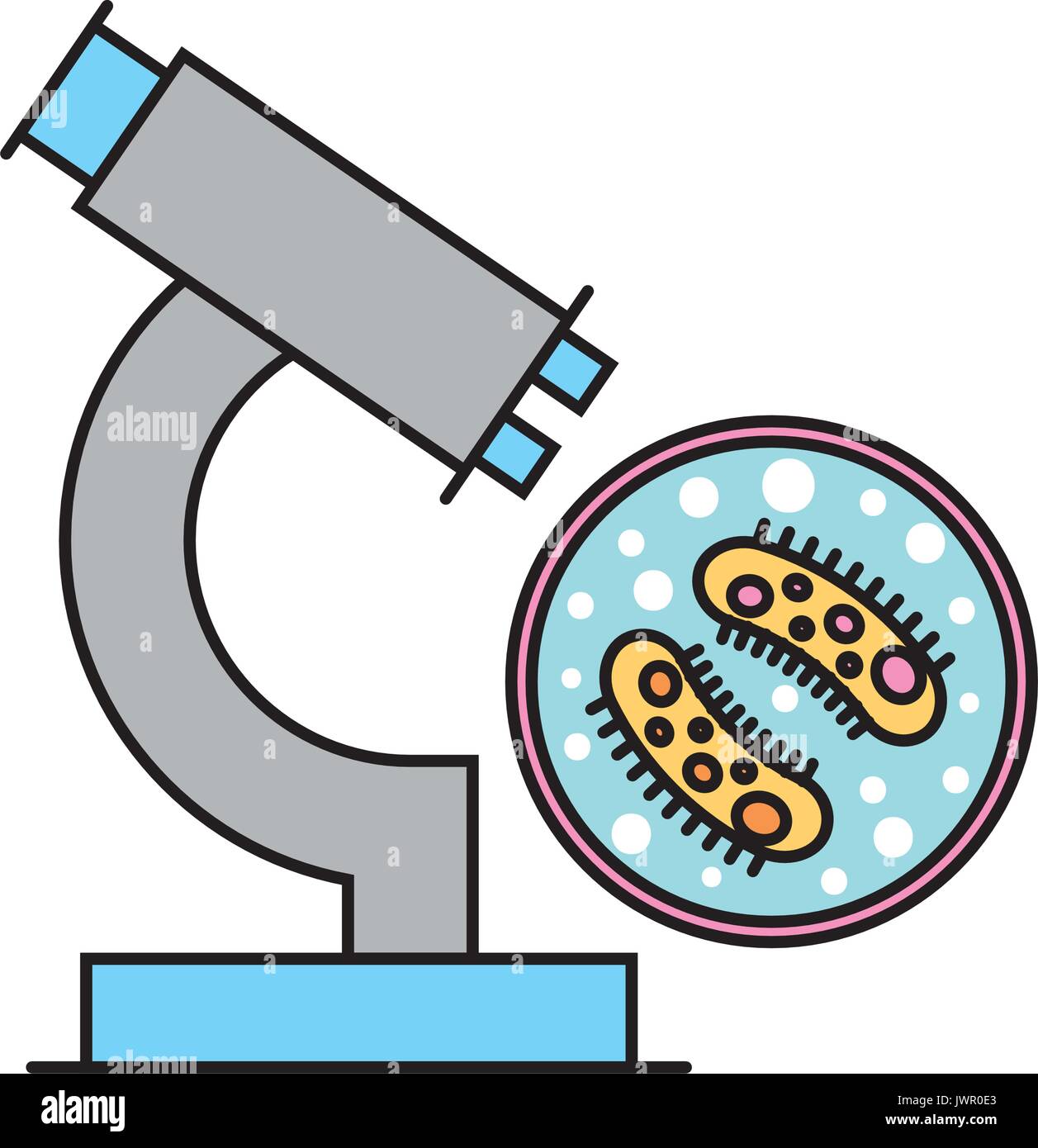 Study of bacteria with microscope Stock Vector Image & Art - Alamy