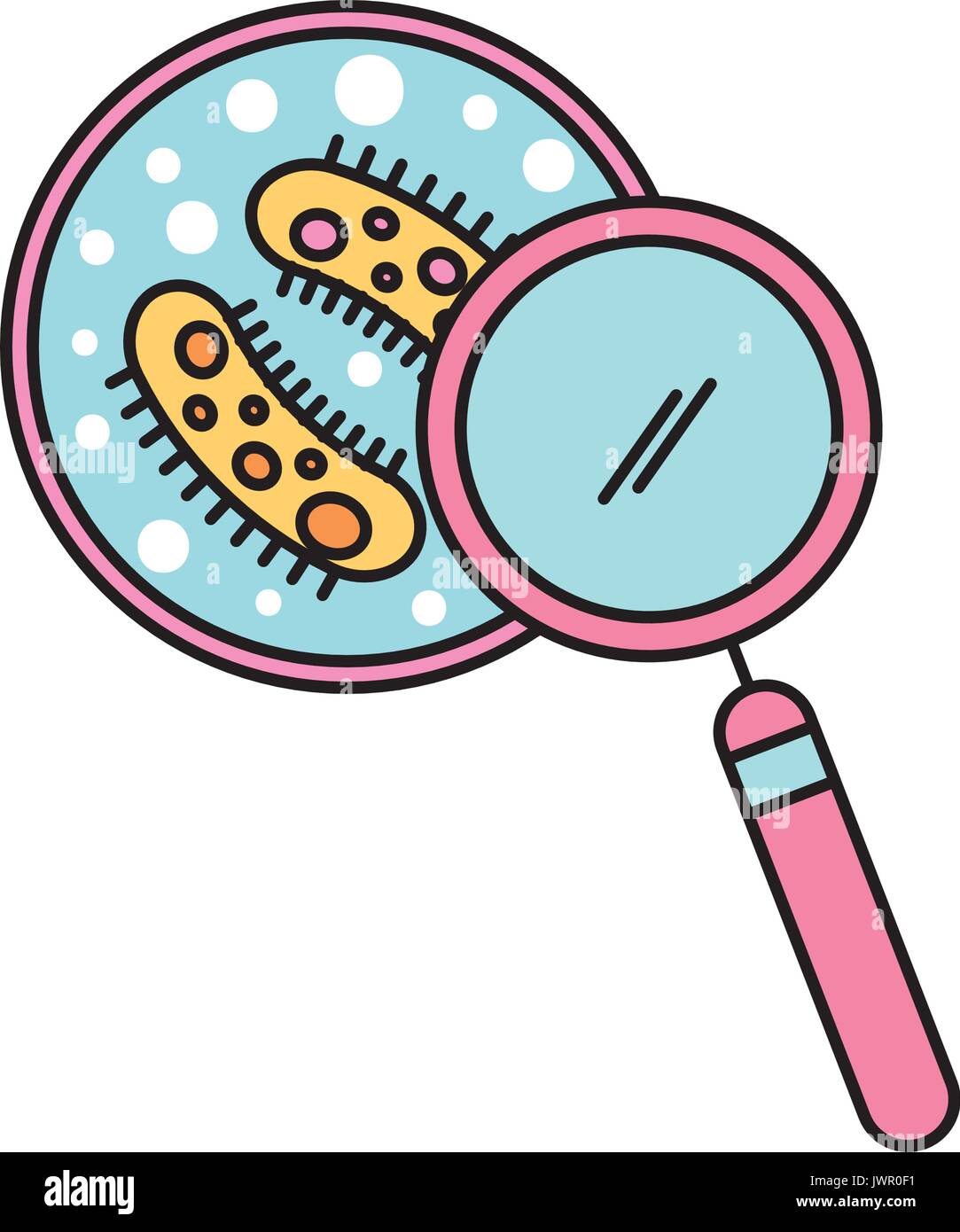 Study of bacteria with magnifying glass Stock Vector Image & Art - Alamy