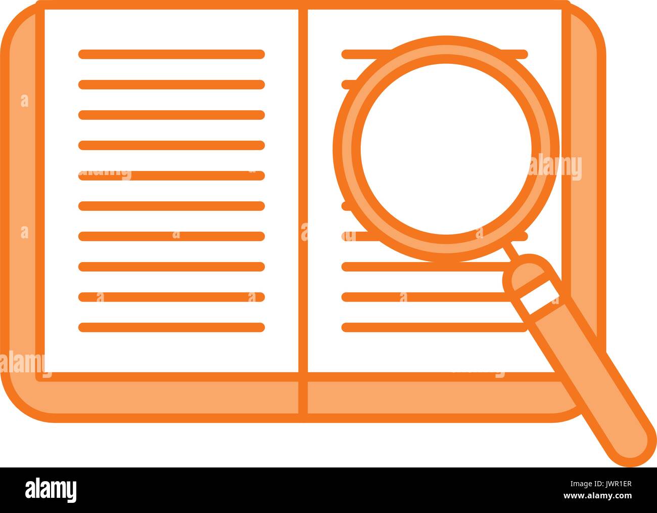 text book with magnifying glass Stock Vector Image & Art - Alamy