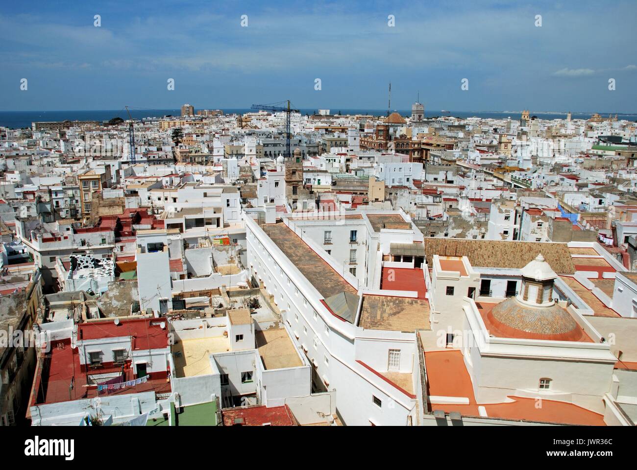 Elevated view of the city rooftops looking West from the Cathedral Bell ...