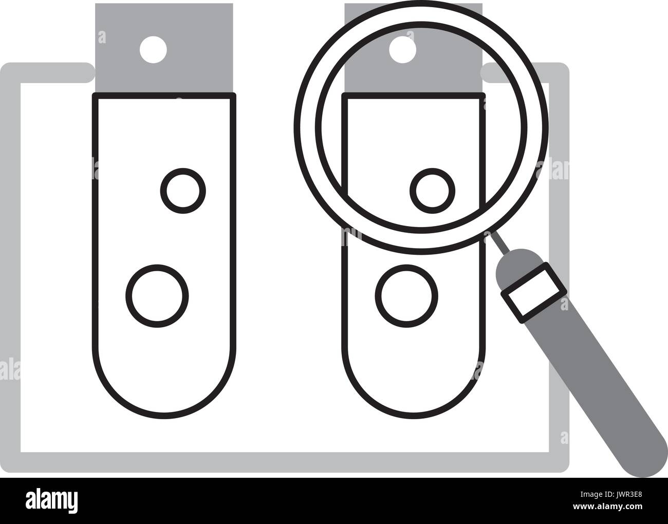 laboratory tube test with magnifying glass Stock Vector Image & Art - Alamy
