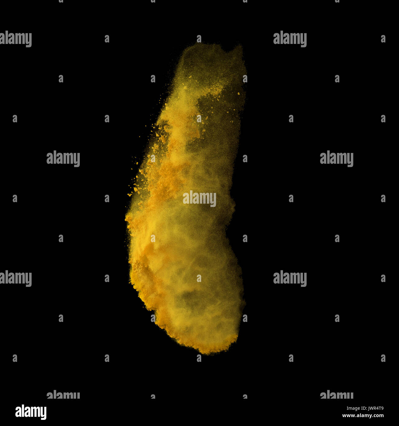 Orange colorful powder splash on black background Stock Photo - Alamy