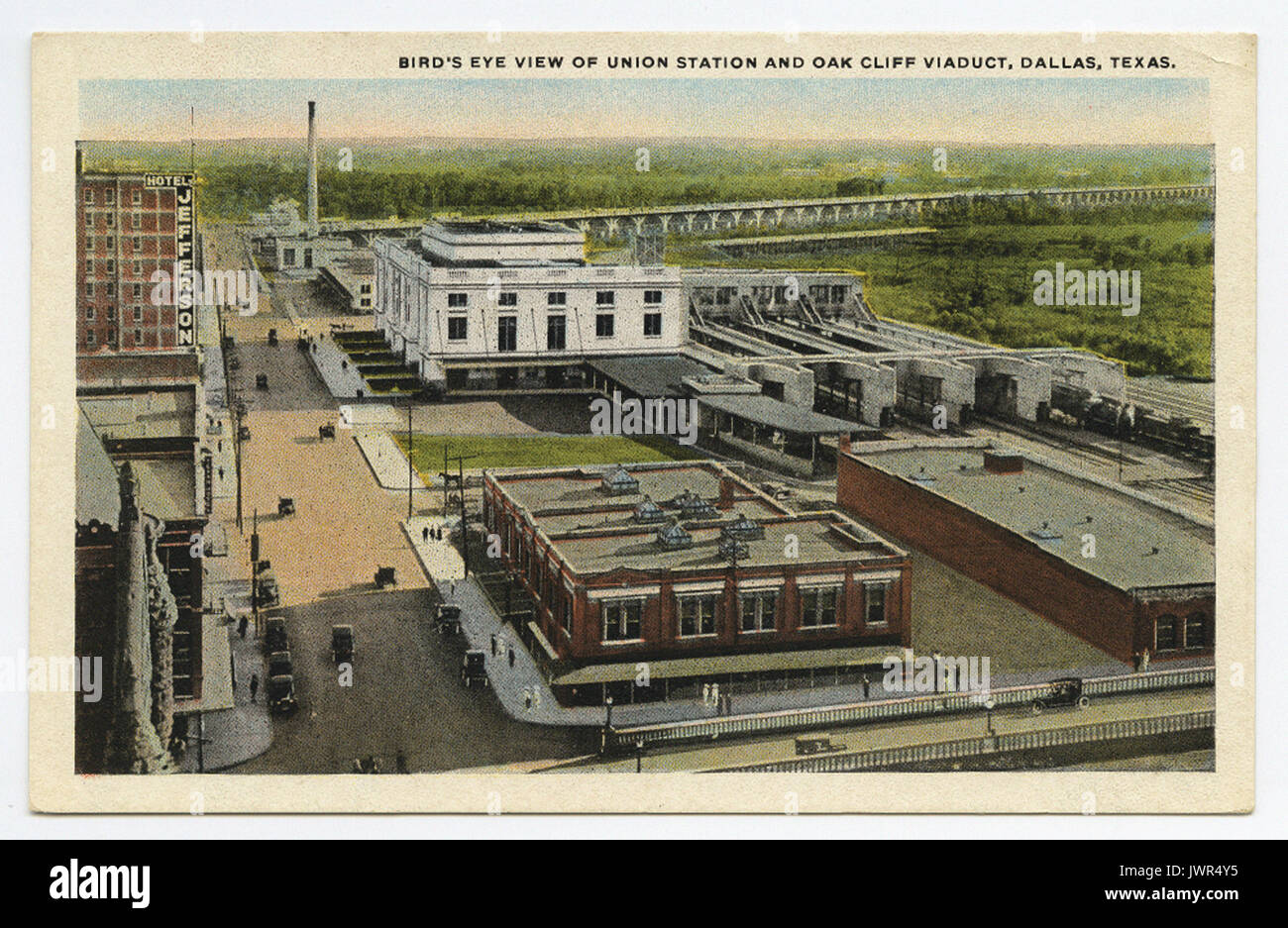 Bird's Eye View of Union Station and Oak Cliff Viaduct, Dallas, Texas ...