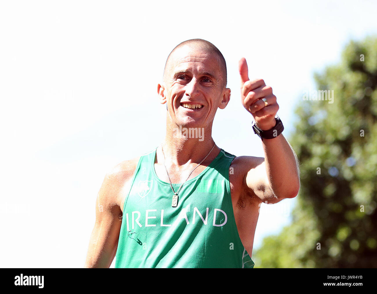 Ireland's Robert Heffernan acknowledges the crowd after finishing ...
