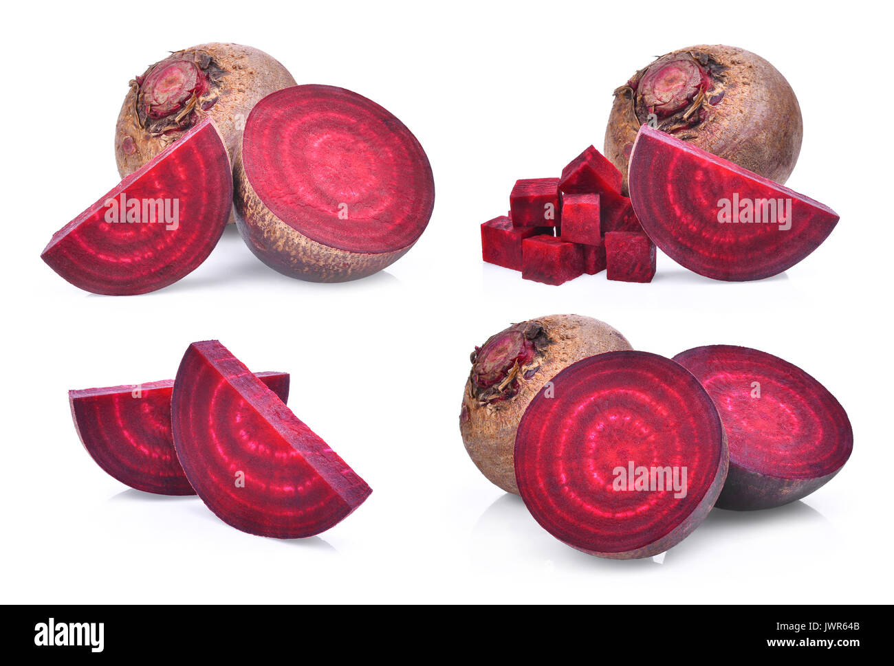 set of slice fresh beetroot isolated on white background Stock Photo ...