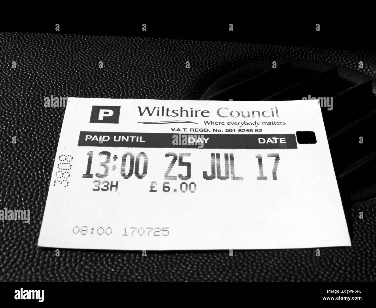 Pay and display parking ticket Black and White Stock Photos & Images ...