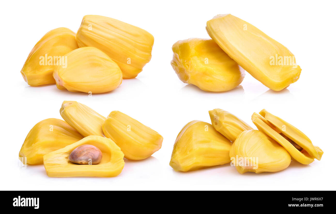 set of ripe jackfruit isolated on white background Stock Photo - Alamy