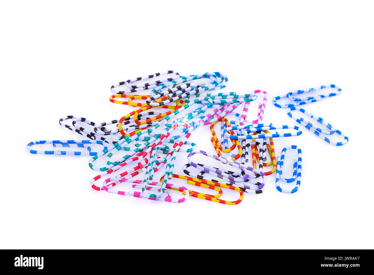 colorful paper clips isolated on white background Stock Photo - Alamy