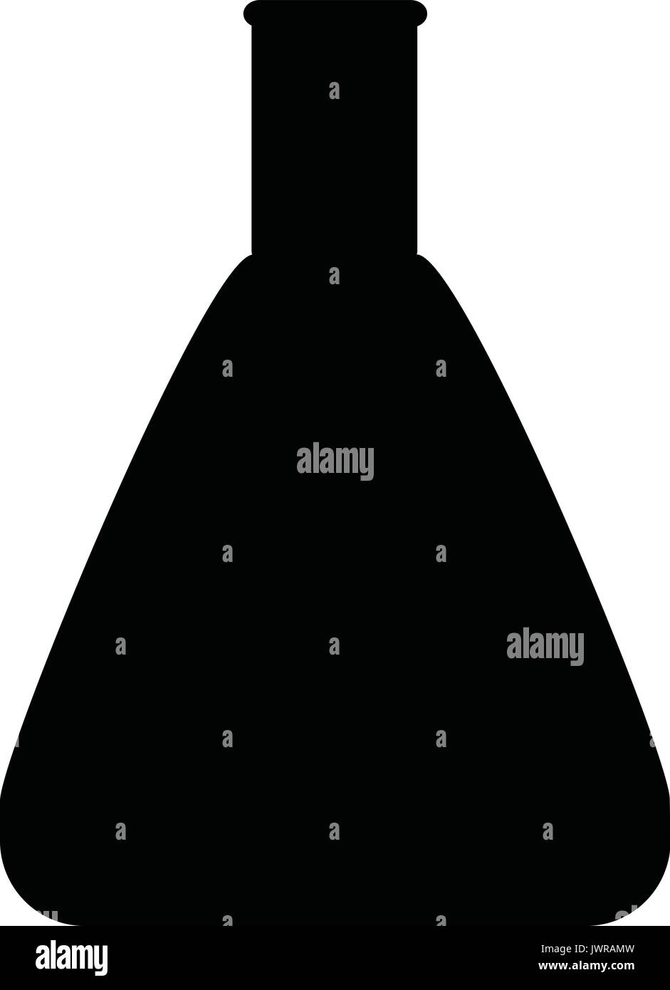 A black and white silhouette of a conical flask (Erlenmeyer flask Stock ...