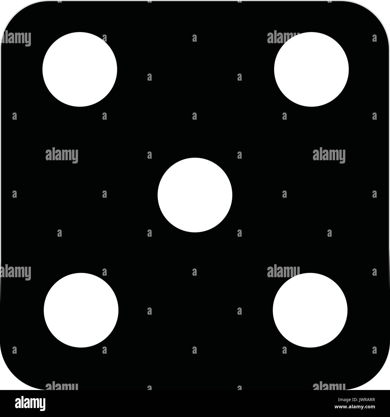 A black and white silhouette of dice face - five Stock Vector Image ...