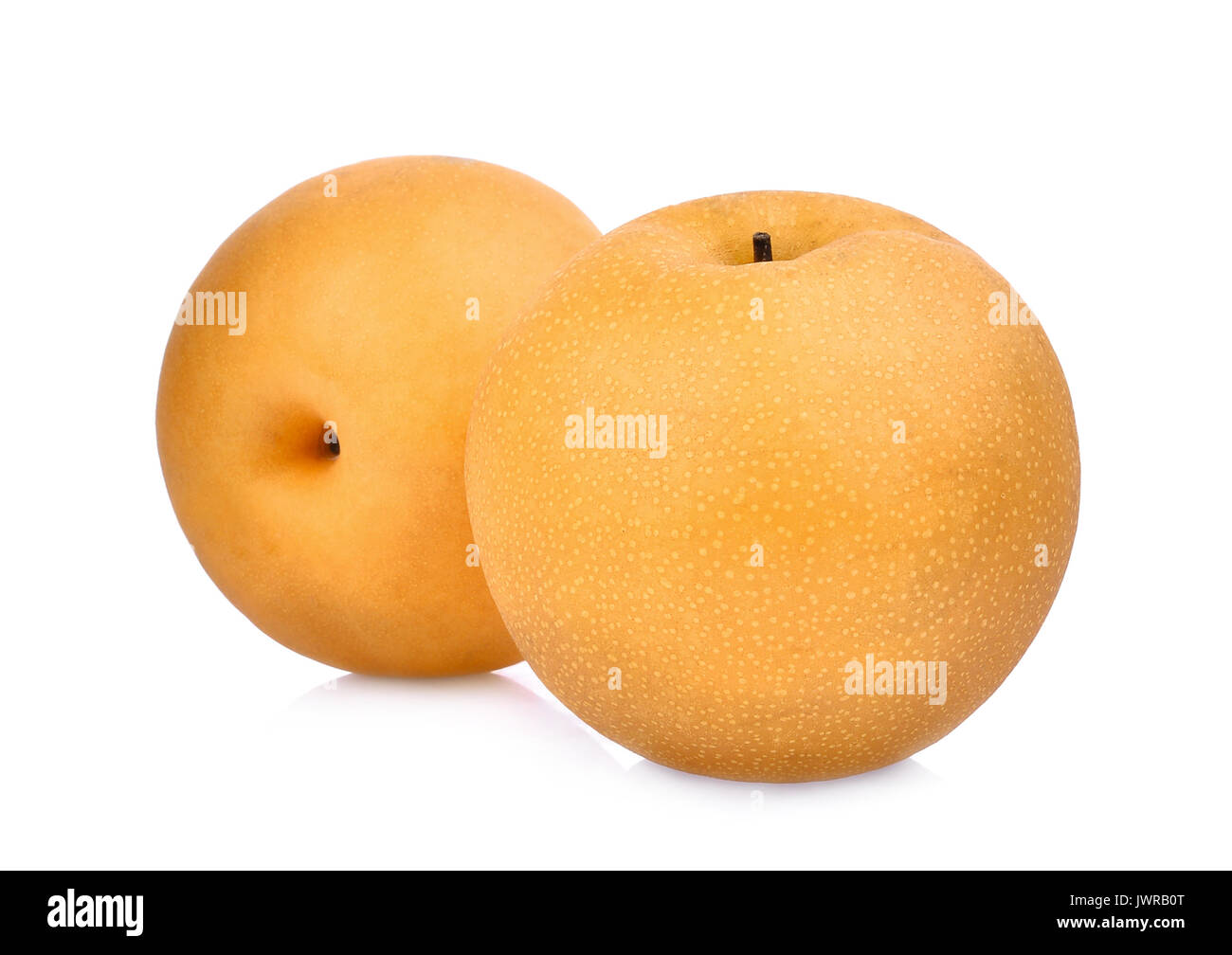 two whole of snow pear fruit isolated on white background Stock Photo ...