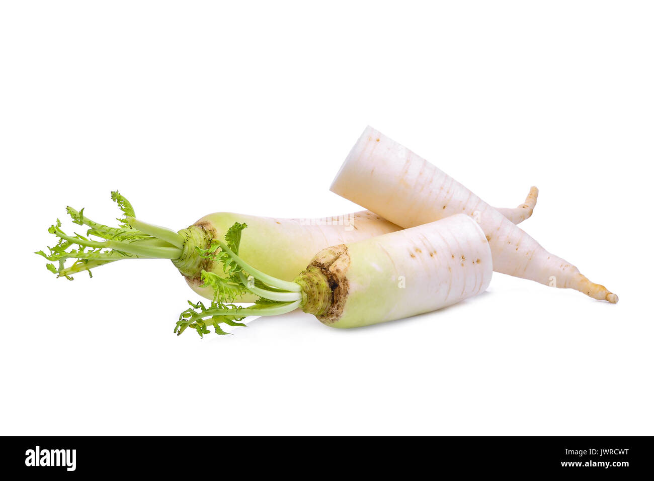 fresh daikon radish isolated on the white background Stock Photo - Alamy