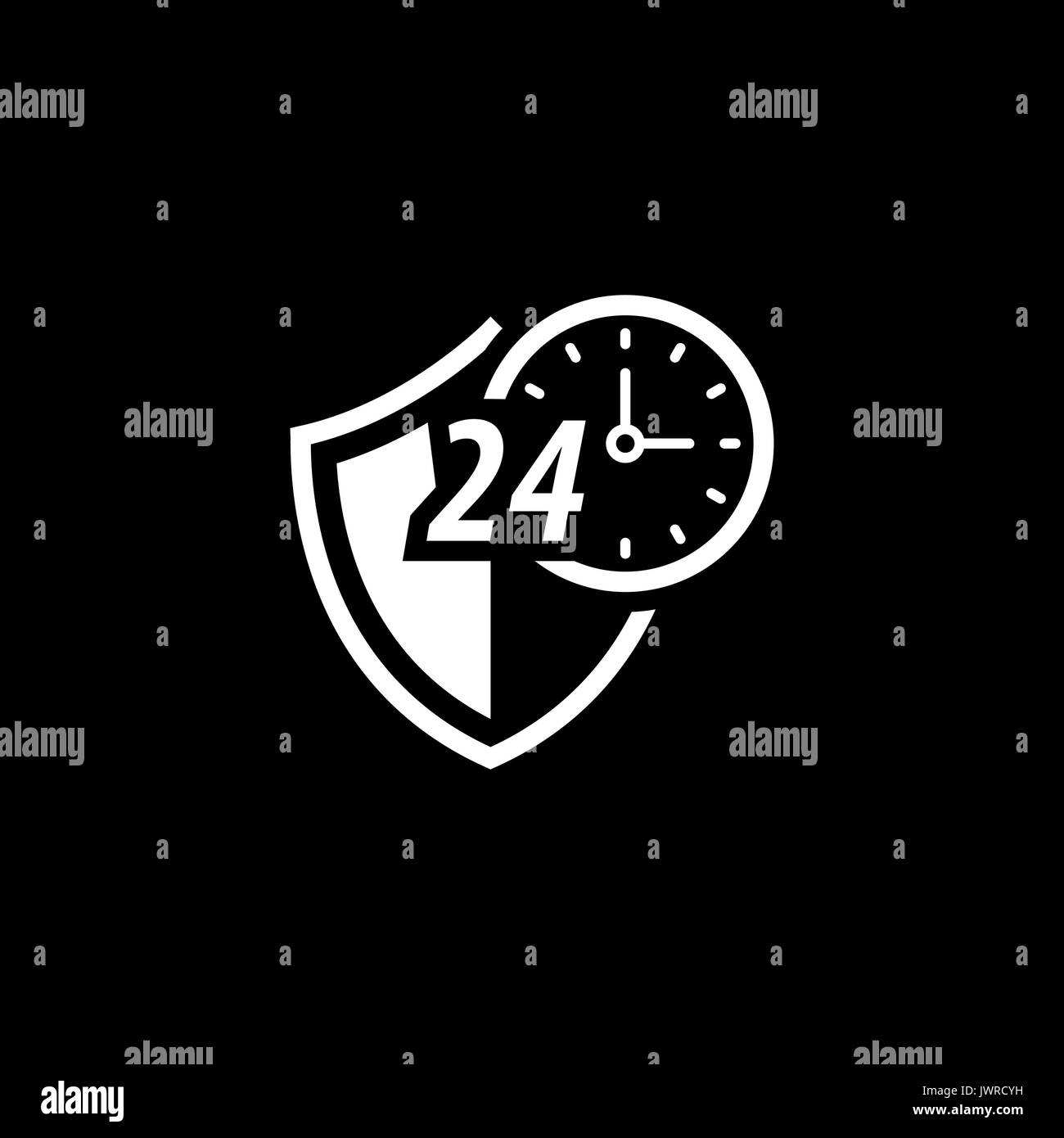 24 hour clock illustration Stock Vector Images - Alamy