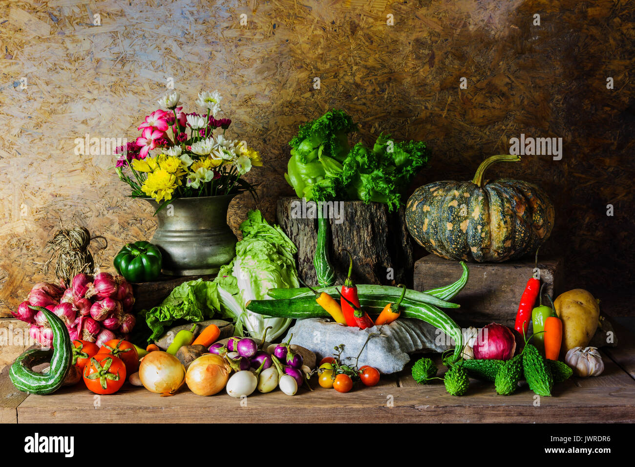 still life Vegetables, Herbs and Fruit as ingredients in cooking Stock ...