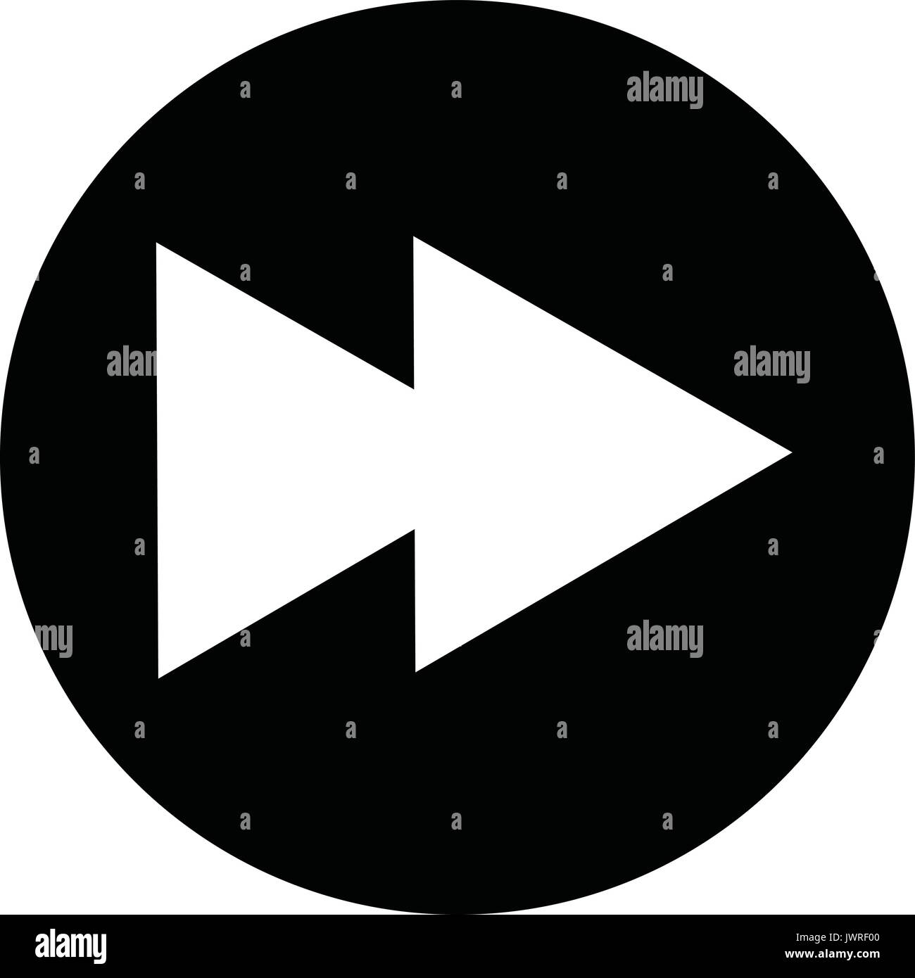 Black button fast forward sign Stock Vector Images - Alamy