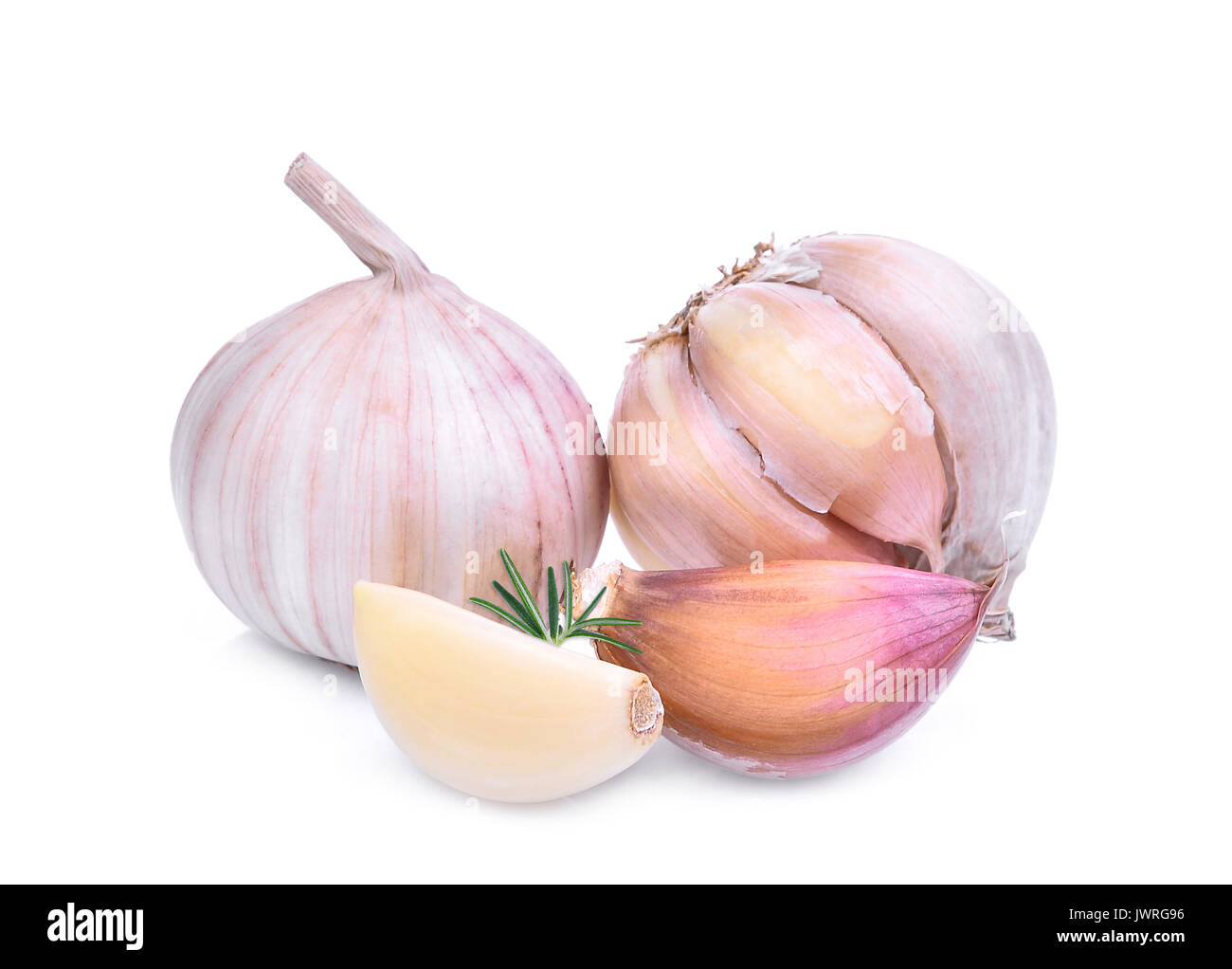 garlic tropical herb isolated on white background Stock Photo - Alamy