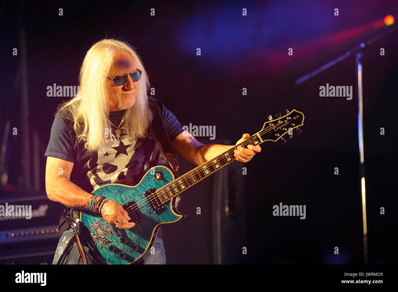 July 16, 2017. Kiev, Ukraine. Mick Box, guitarist of british hard rock ...