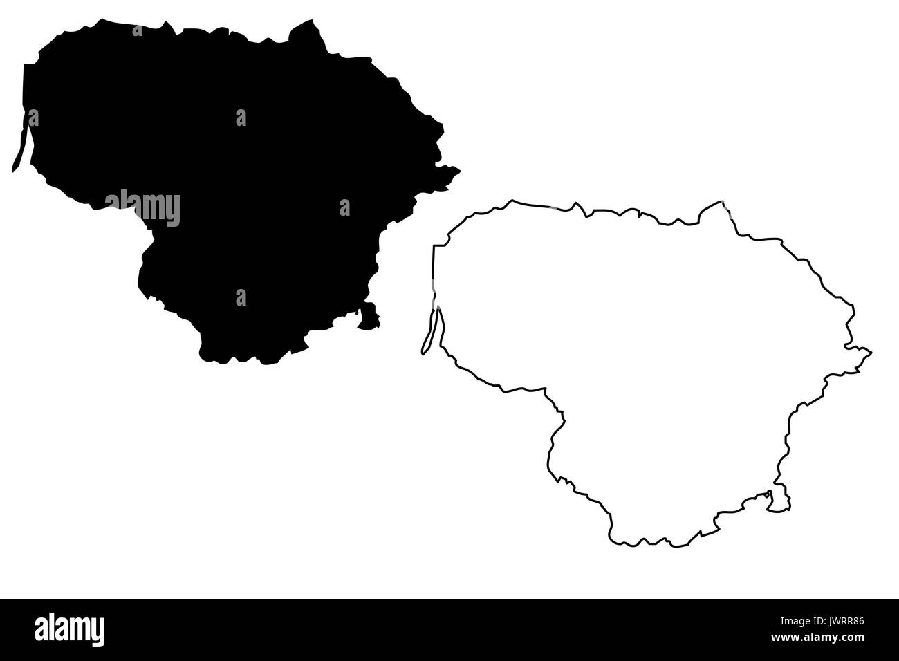 Lithuania map vector illustration, scribble sketch Lithuania Stock ...