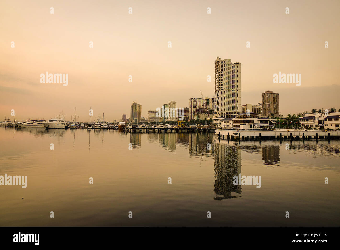 Manila, Philippines - Apr 12, 2017. View of Manila Bay from Harbour ...