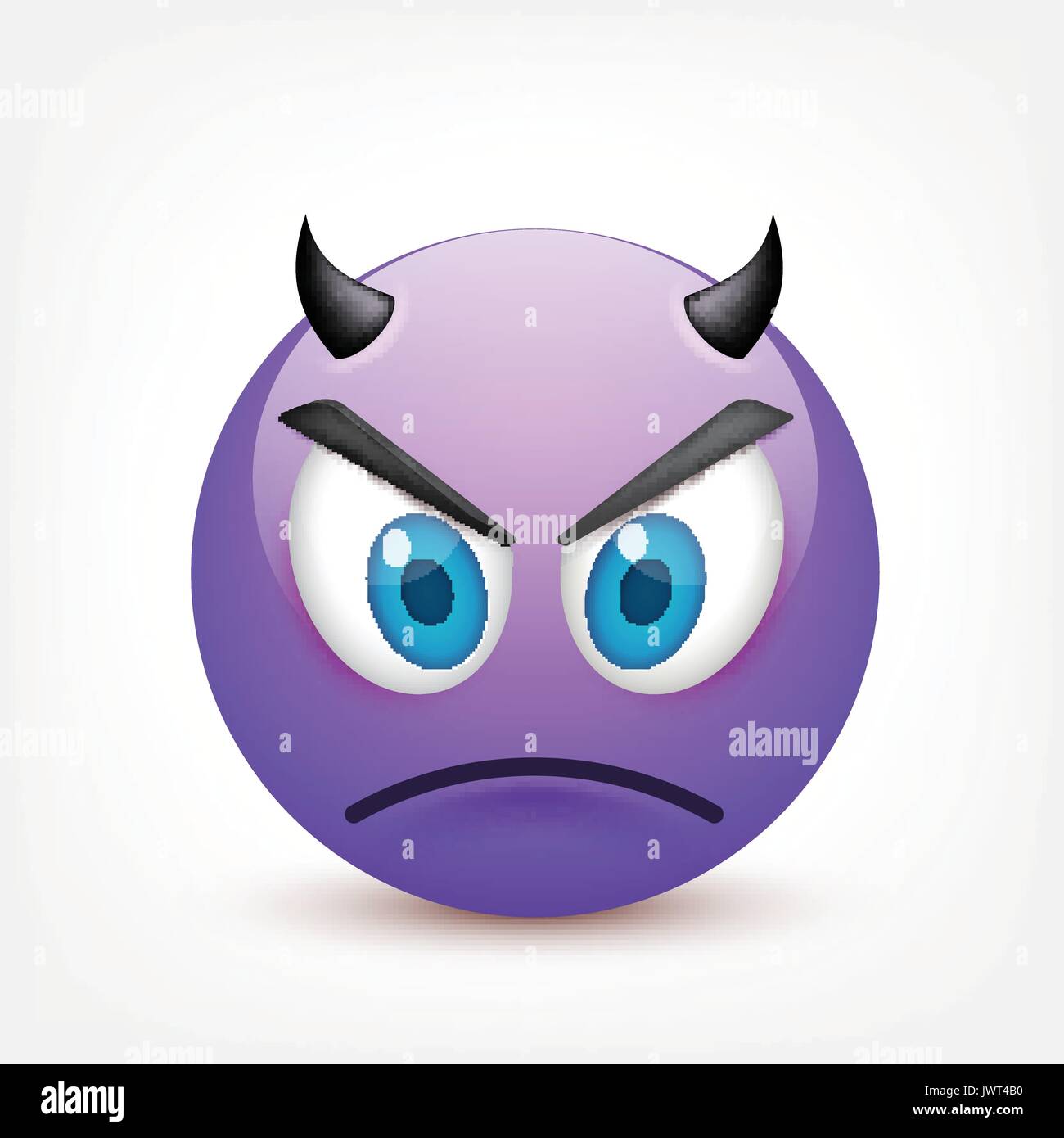 Smiley with blue eyes,emoticon. Violetface with emotions. Facial ...