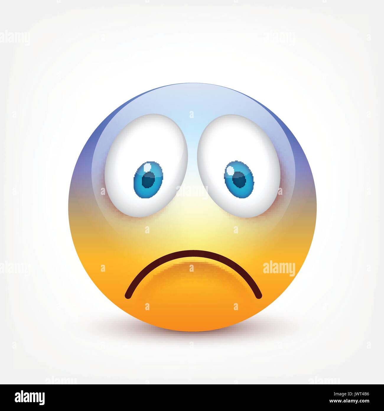 Blue Sad Face Emoticon