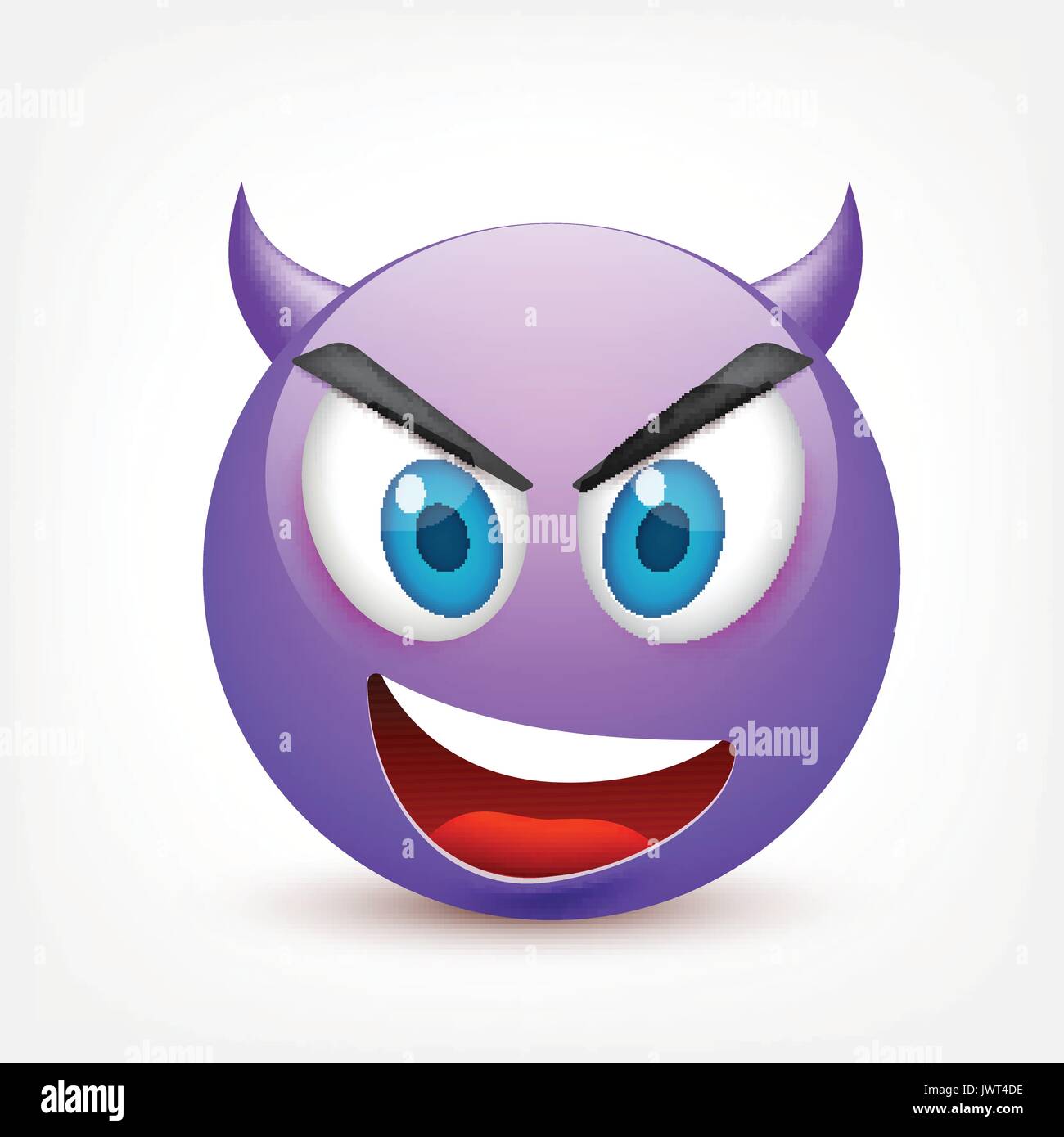 Smiley with blue eyes,emoticon. Violetface with emotions. Facial ...
