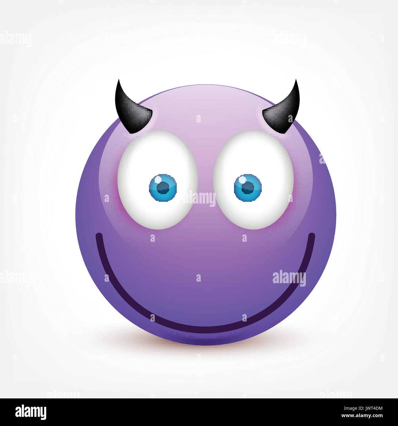 Smiley with blue eyes,emoticon. Violetface with emotions. Facial ...