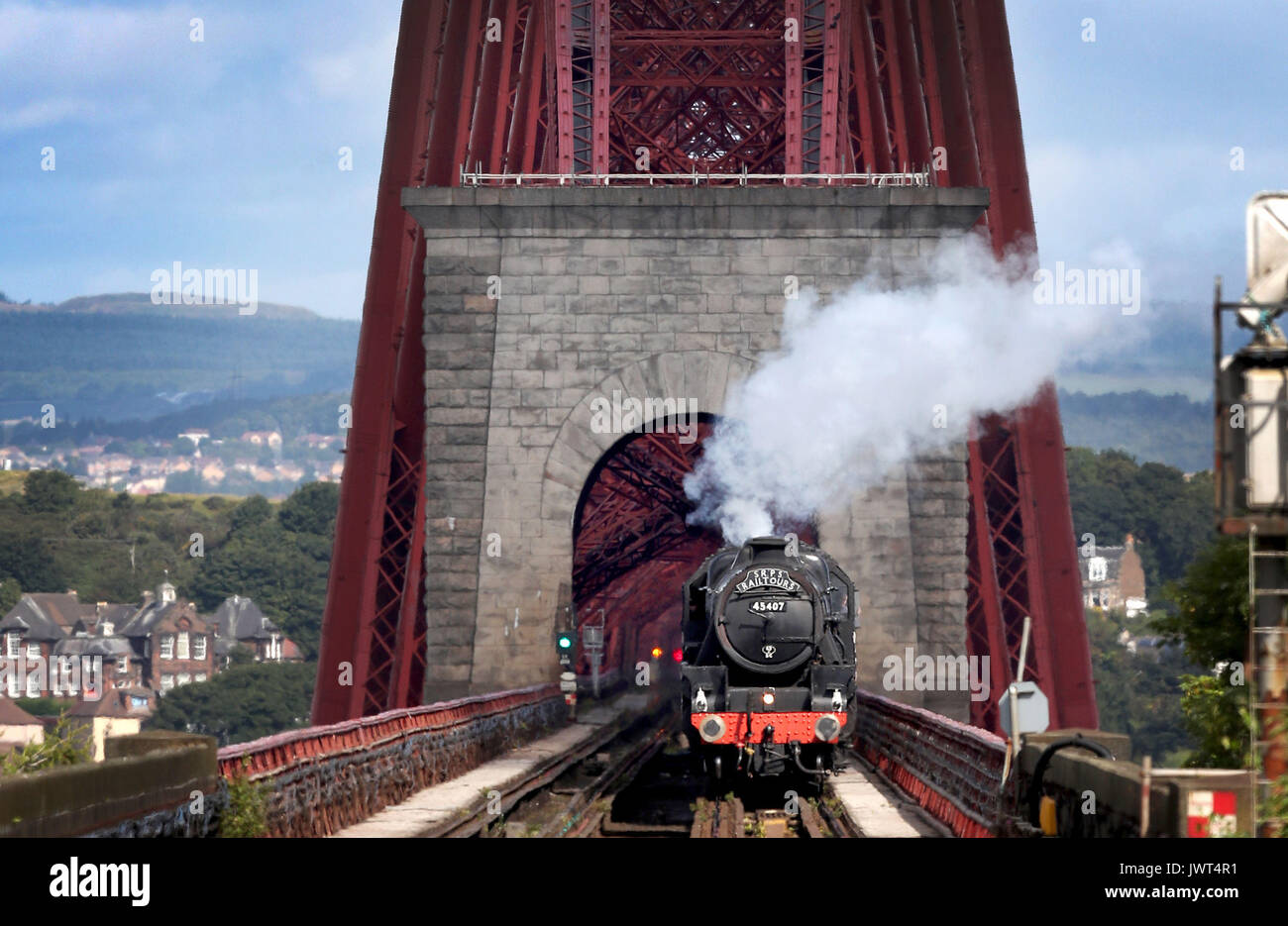 STANDALONE Photo. The LMS Stanier Black Five steam locomotive travels ...