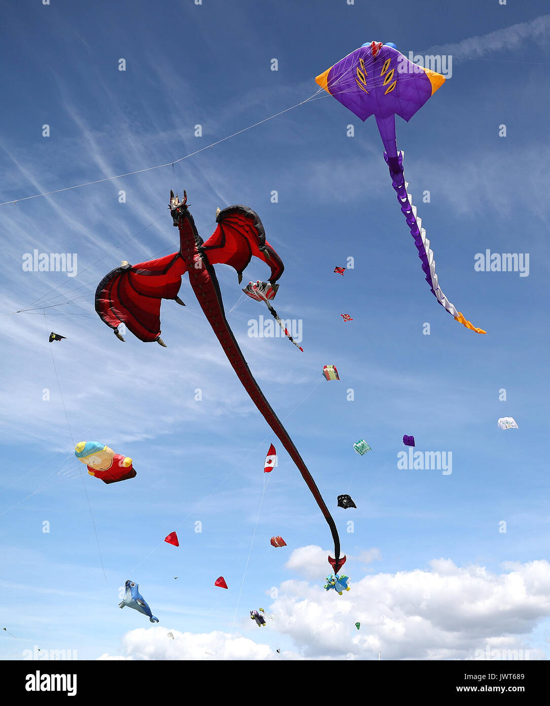 Kites are flown over Southsea Common during the 2017 Portsmouth Kite ...