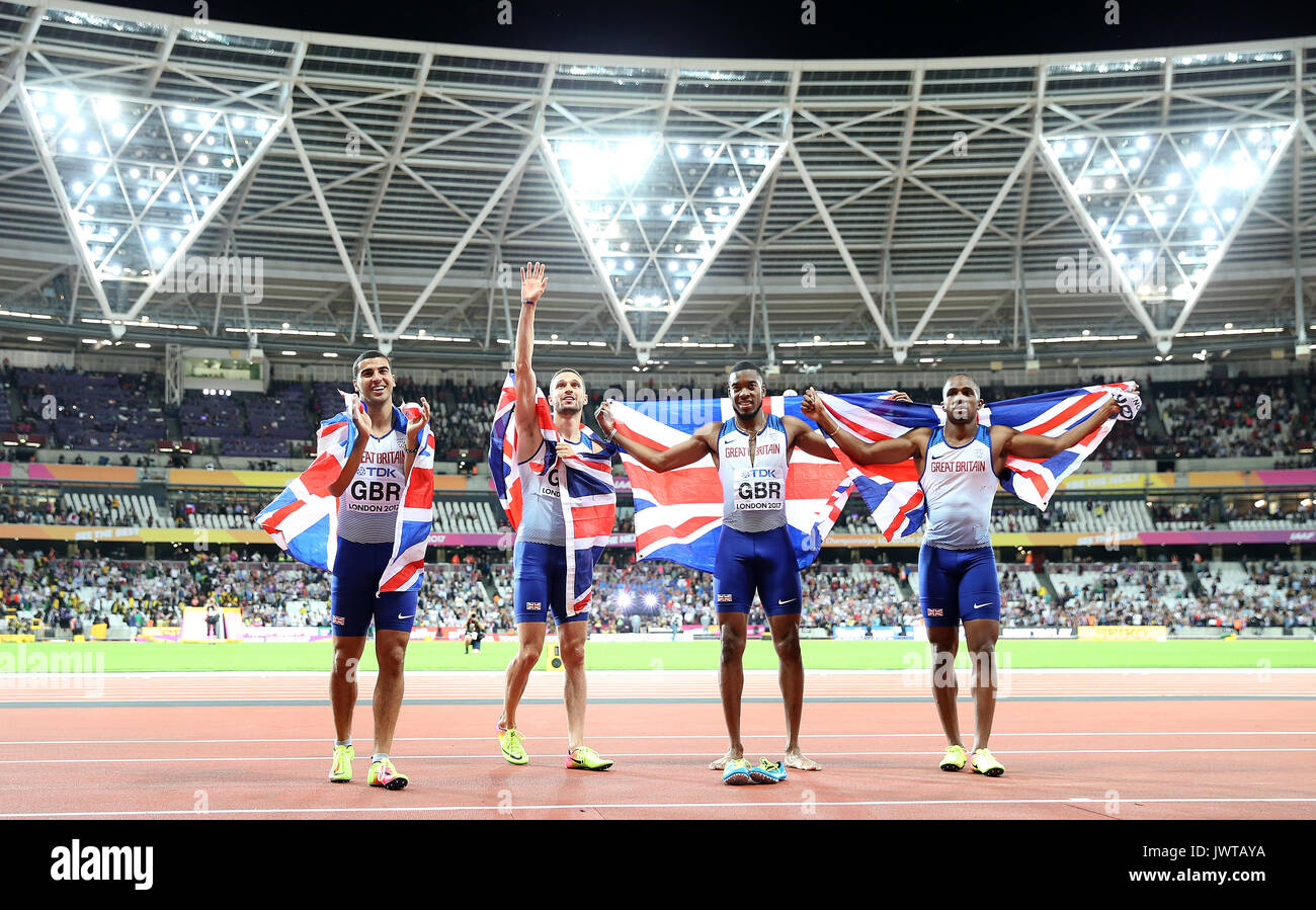 Great Britain's 4x100m Men's Relay Team, (from left to right) Adam ...
