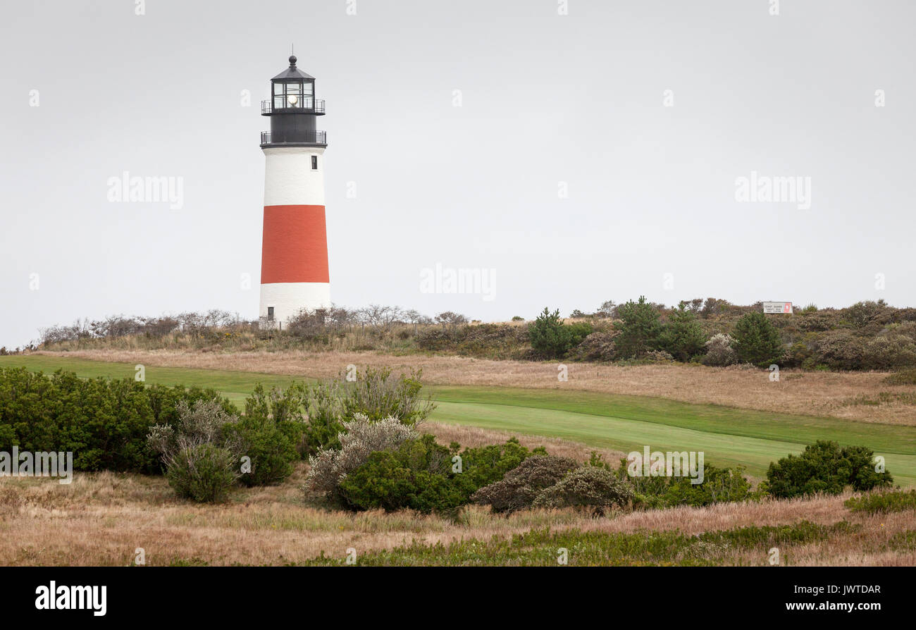 Sankaty Head Lighthouse, Nantucket Island, Massachusetts, USA Stock ...
