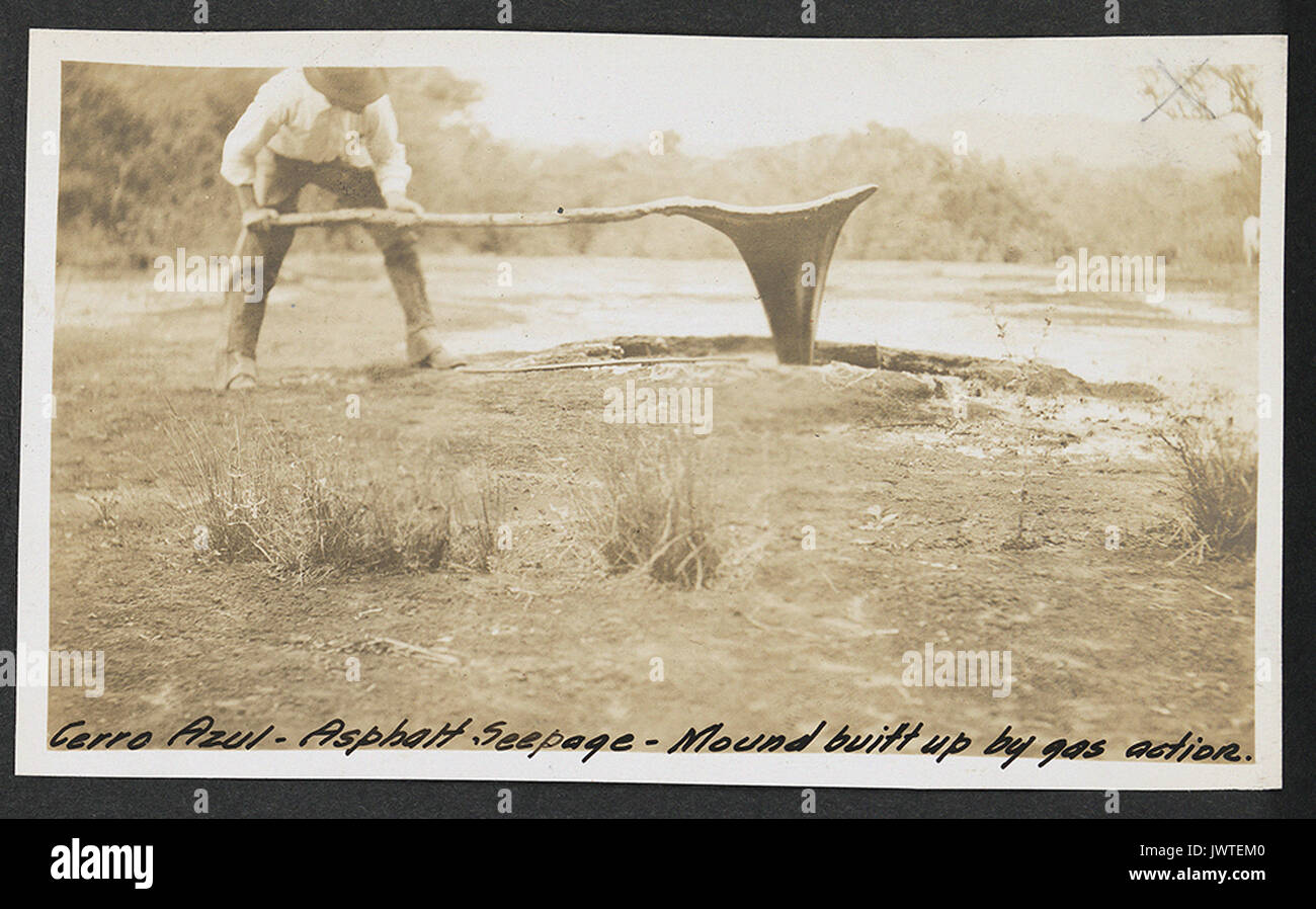 Cerro Azul, Asphalt Seepage - Mound built up by gas action Stock Photo ...