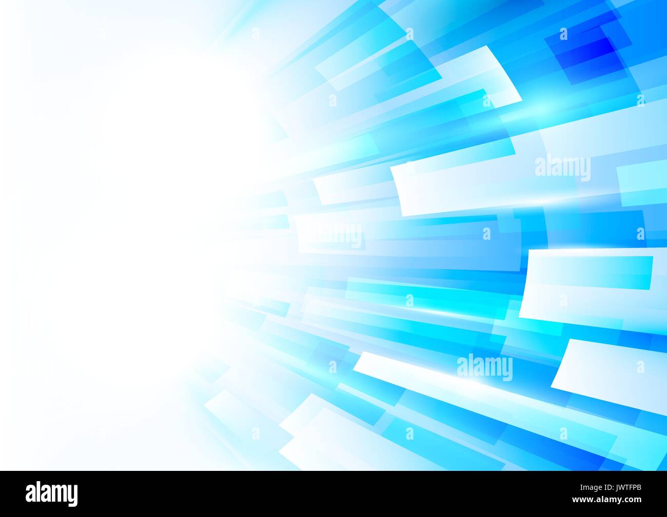 Abstract blue and white rectangles motion technology digital hi tech concept background Stock ...