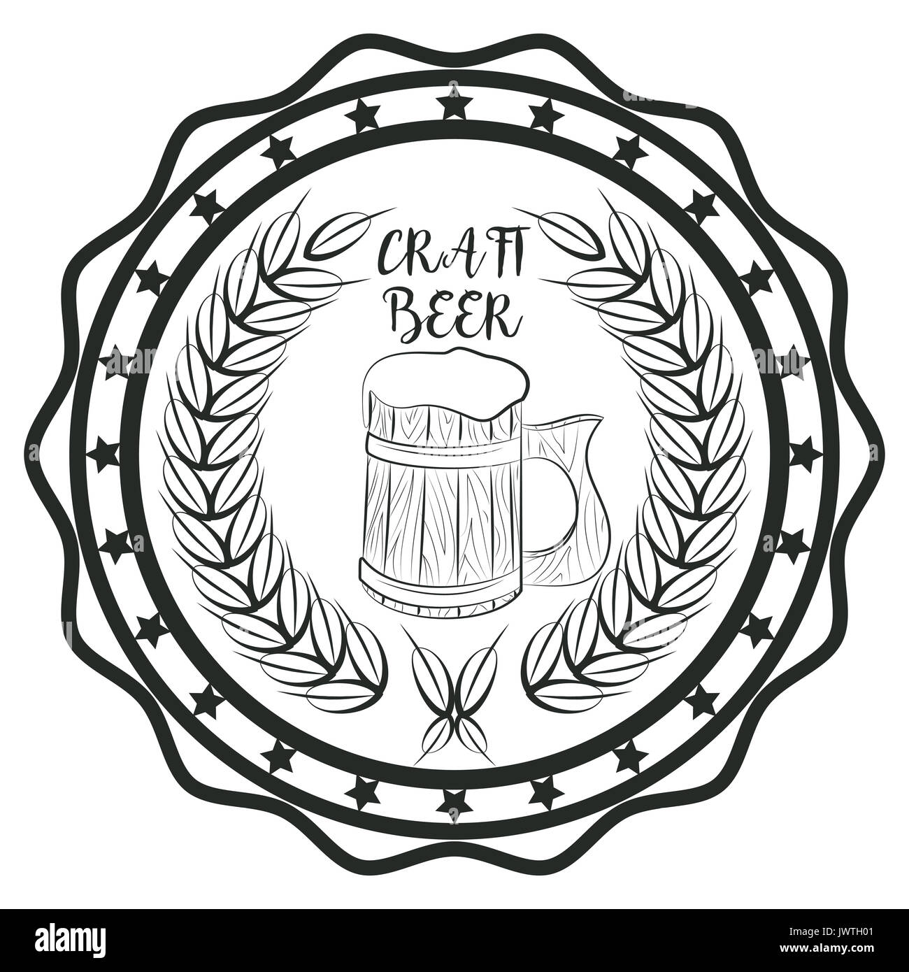 Craft beer concept sticker for pub or cafe concept logo Stock Photo - Alamy