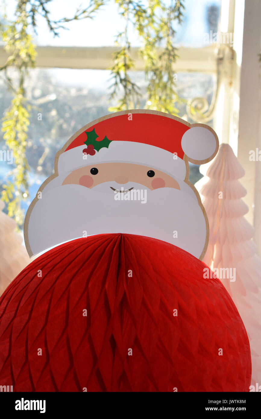 Father Christmas, paper decoration Stock Photo - Alamy