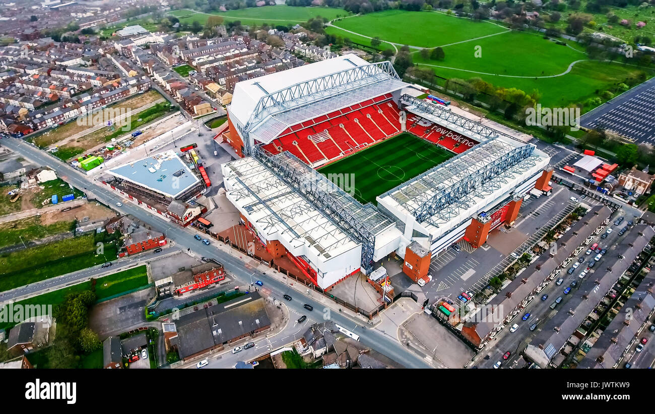 Liverpool Football Club Anfield Stadium High Resolution Stock