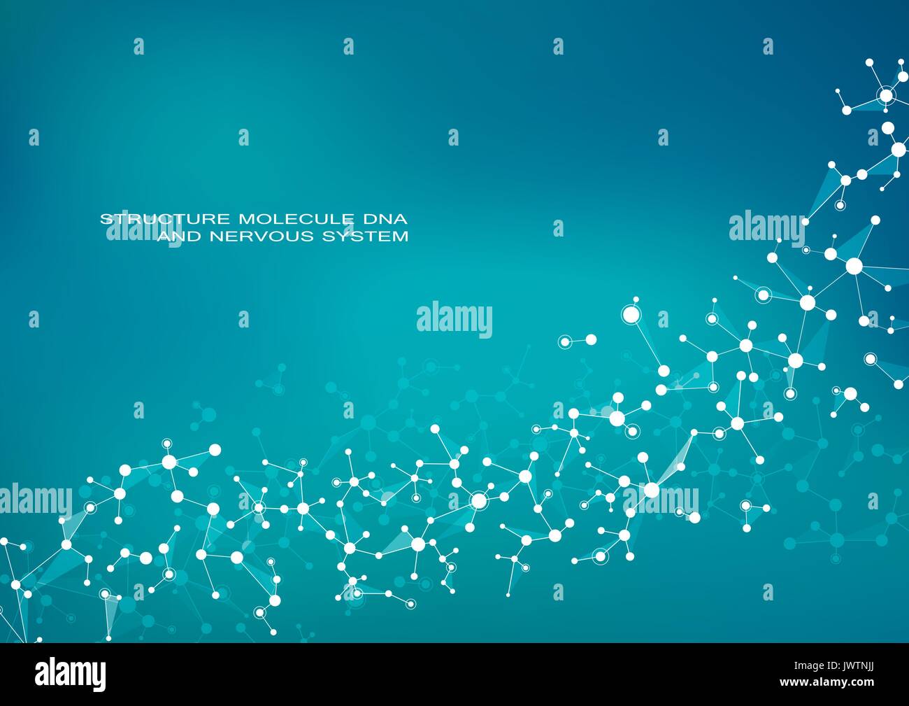 Structure molecule dna and neurons, connected lines with dots, genetic ...